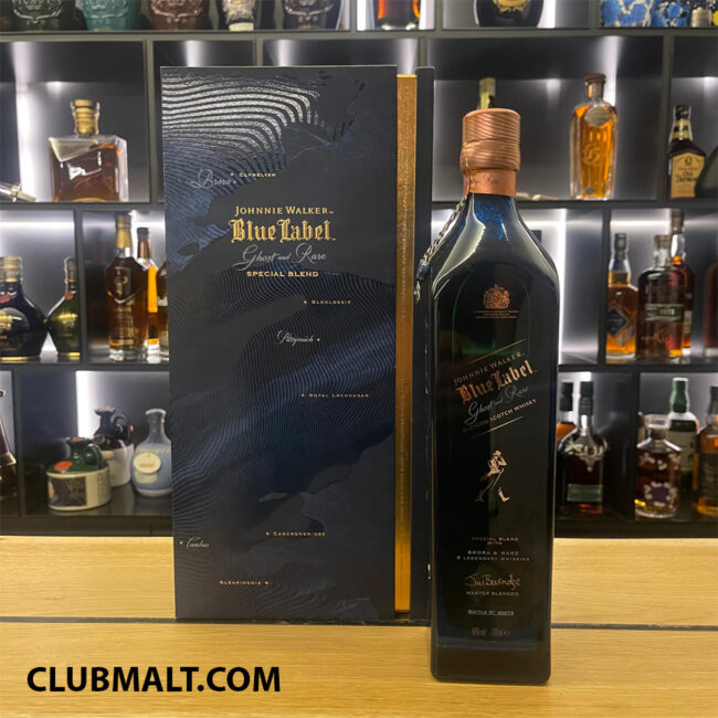 JOHNNIE WALKER BLUE LABEL GHOST AND RARE BRORA EDITION 75CL - CLUB MALT